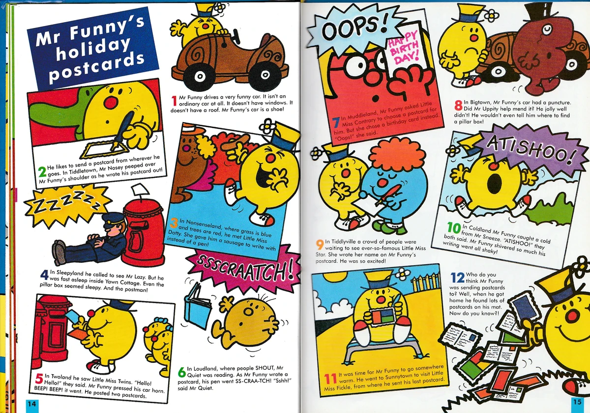 Mr. Funny's Holiday Postcards | Mr. Men Wiki | Fandom