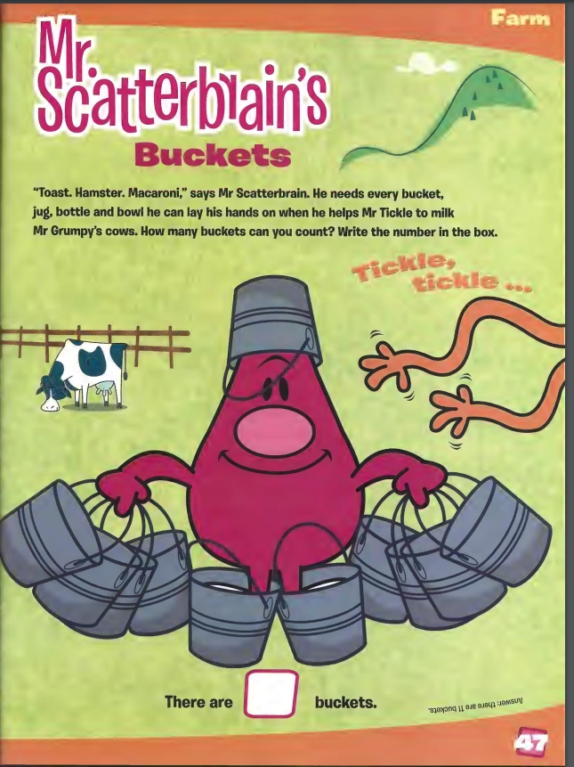 Mr. Scatterbrain's Buckets | Mr. Men Wiki | Fandom