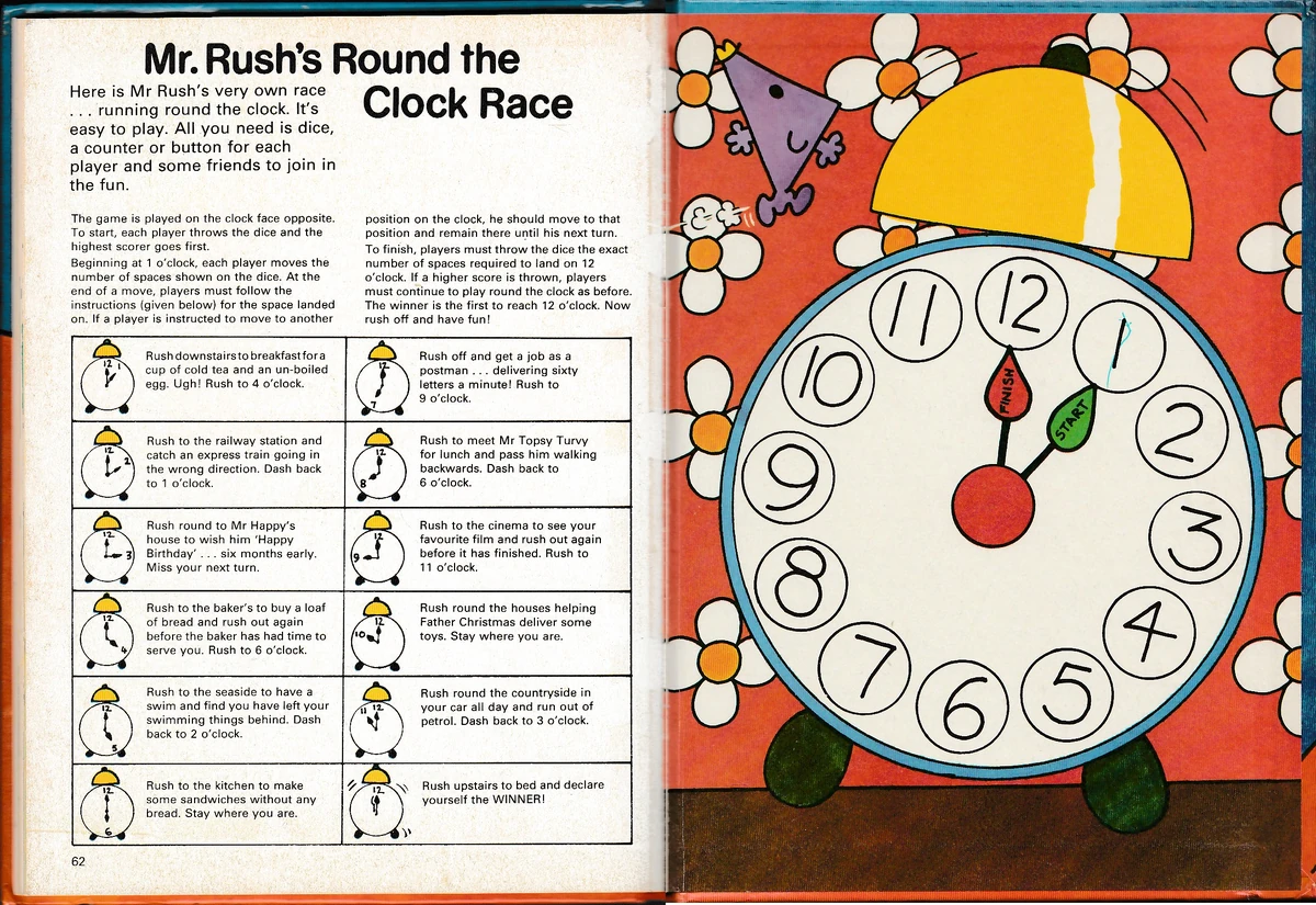 Mr. Rush's Round the Clock Race | Mr. Men Wiki | Fandom