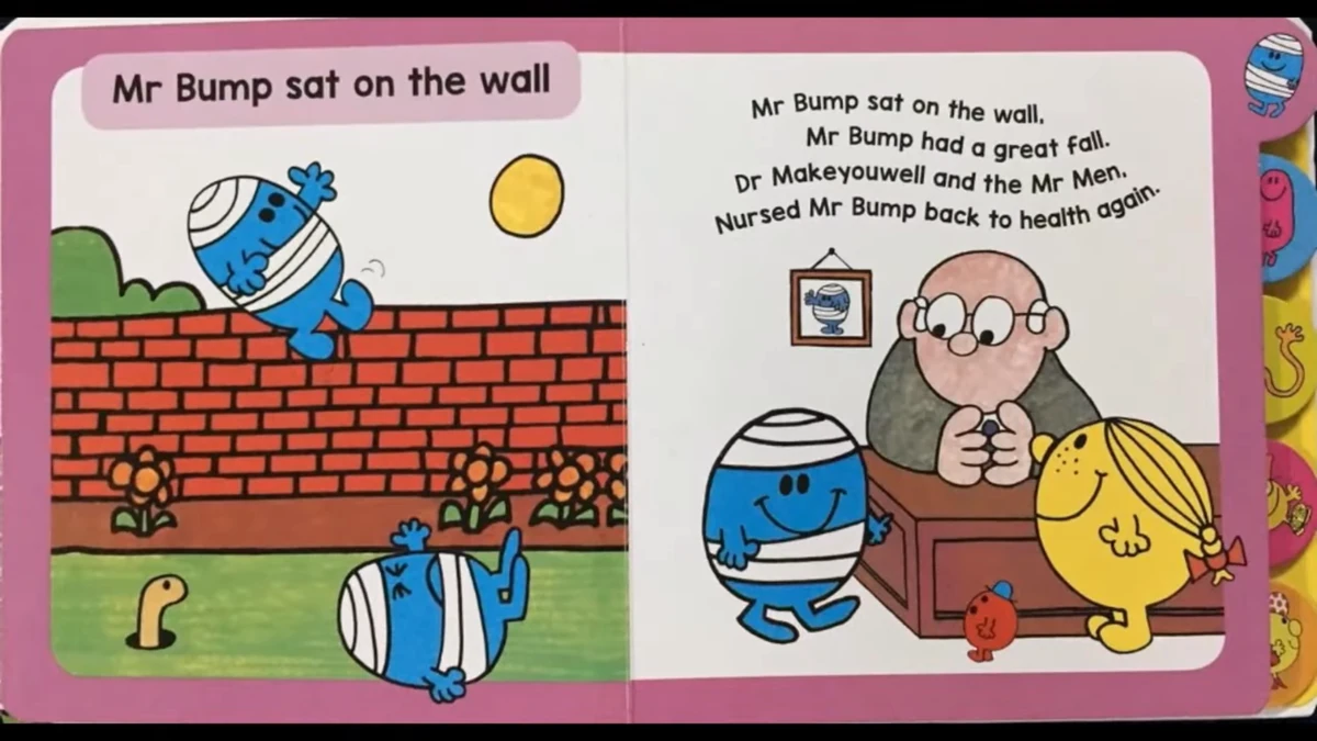 Mr. Bump sat on the wall | Mr. Men Wiki | Fandom