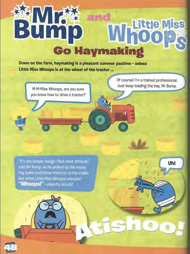 Mr. Bump and Little Miss Whoops Go Haymaking | Mr. Men Wiki | Fandom