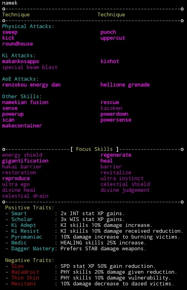 Celestial Knights/races/namekian | MUD Wiki | Fandom