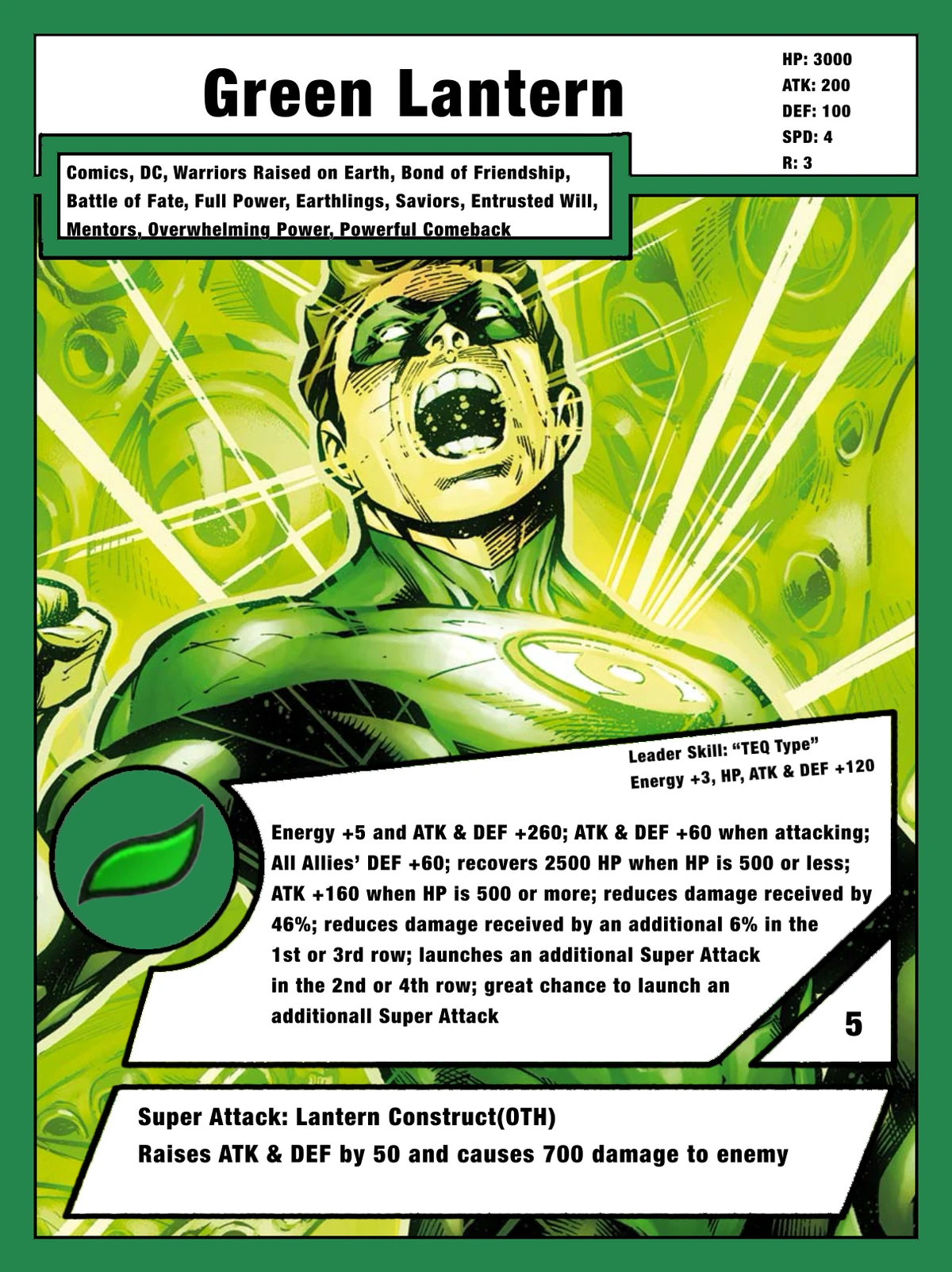 Green Lantern(TEQ) | Multiverse Mission Card Game Wiki | Fandom
