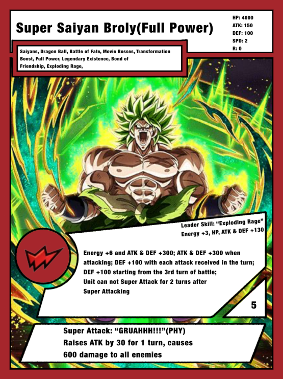 Super Saiyan Broly(Full Power) (RED) | Multiverse Mission Card Game ...