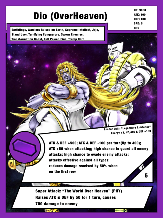 Dio (Over Heaven) (PURPLE) | Multiverse Mission Card Game Wiki | Fandom