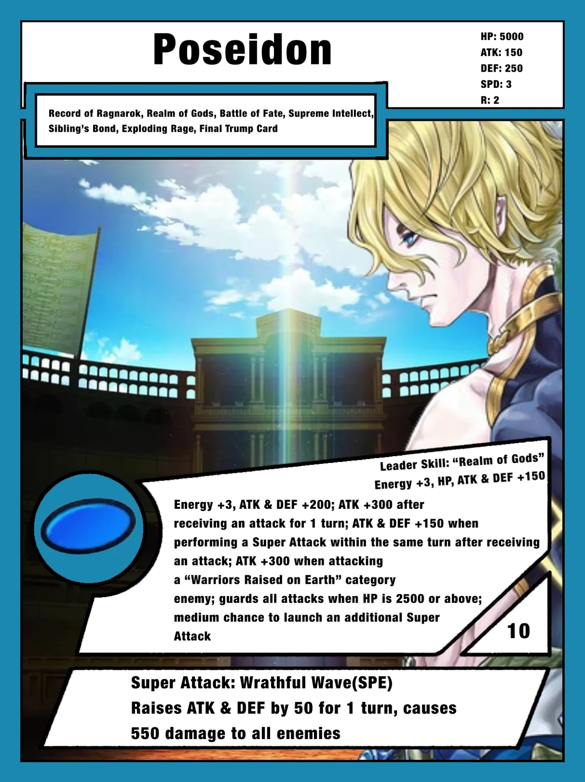 Poseidon(BLUE) | Multiverse Mission Card Game Wiki | Fandom