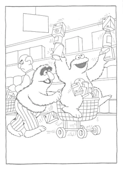 elmo and grover coloring pages