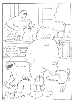 coloring pages elmo cookie monster