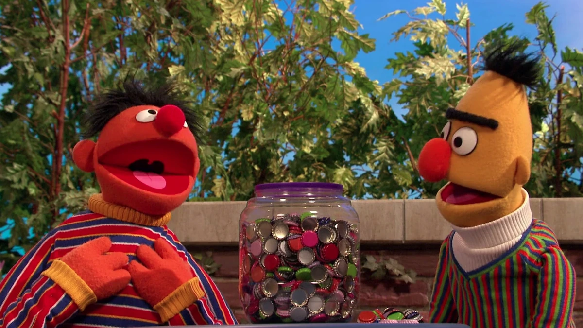 Ernie and Bert: Sorting Bottlecaps on Duck Day | Muppet Wiki | Fandom