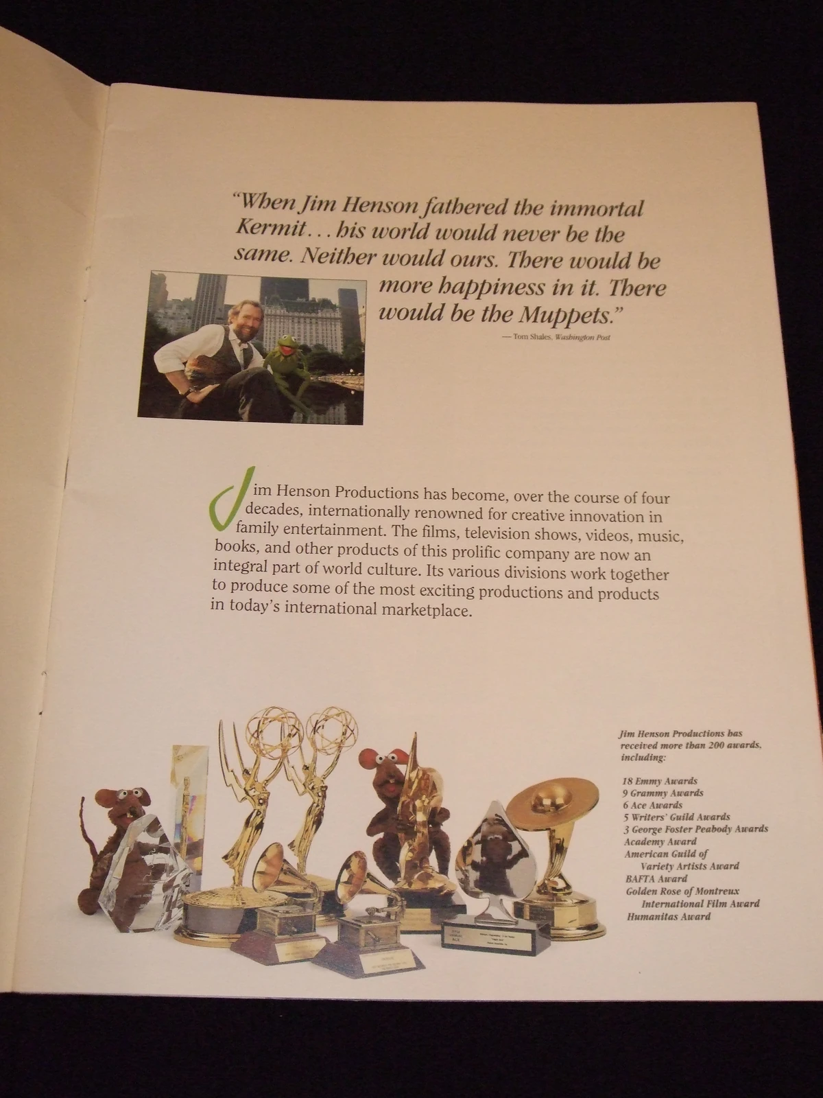 Jim Henson Productions Company Brochure 1993 | Muppet Wiki | Fandom