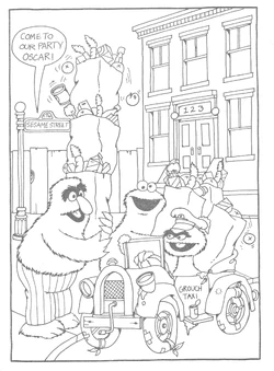 oscar the grump coloring pages