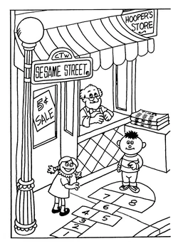 sesame street coloring pages the counter