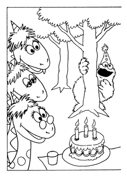 sesame street count coloring page