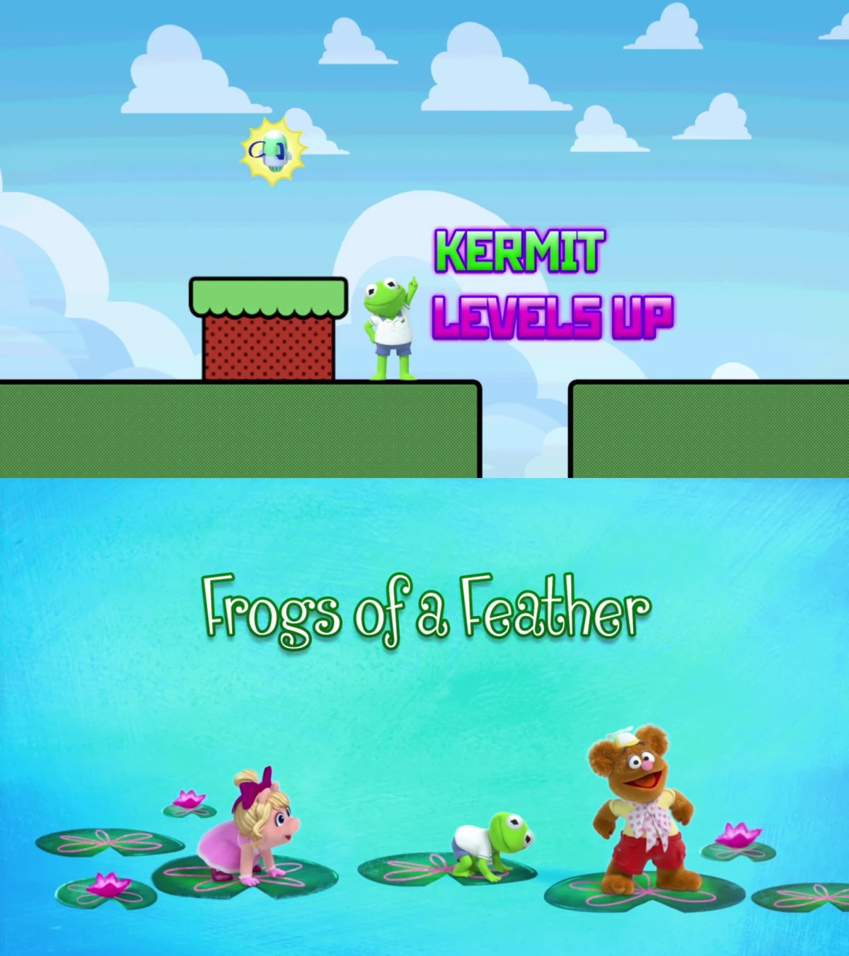 Episode 108: Kermit Levels Up / Frogs of a Feather | Muppet Wiki | Fandom