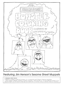 printable sesame street coloring book