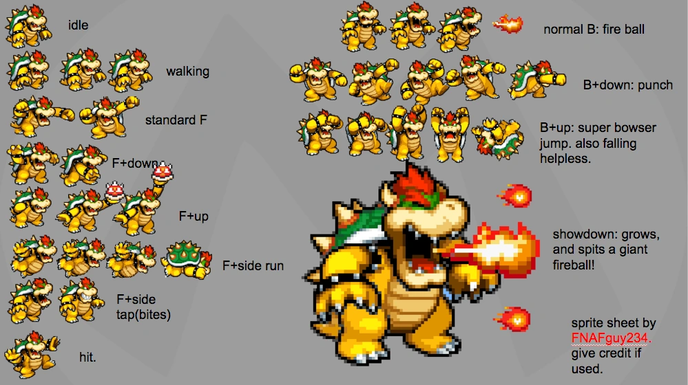 Sprite Bowser Seco UltimateAlts On X: "Bowser Palette Swap #2: "Dry"
