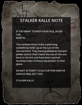 STALKER KALLE NOTE | Mutant Year Zero: Road to Eden Wiki | Fandom