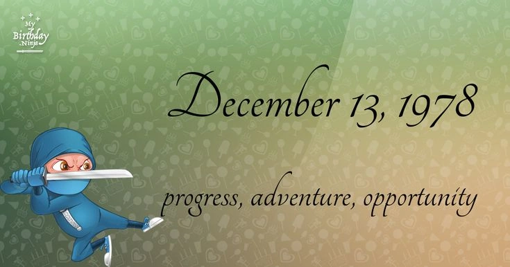 December 13, 1978 | My Birthday Ninja Posters Wiki | Fandom