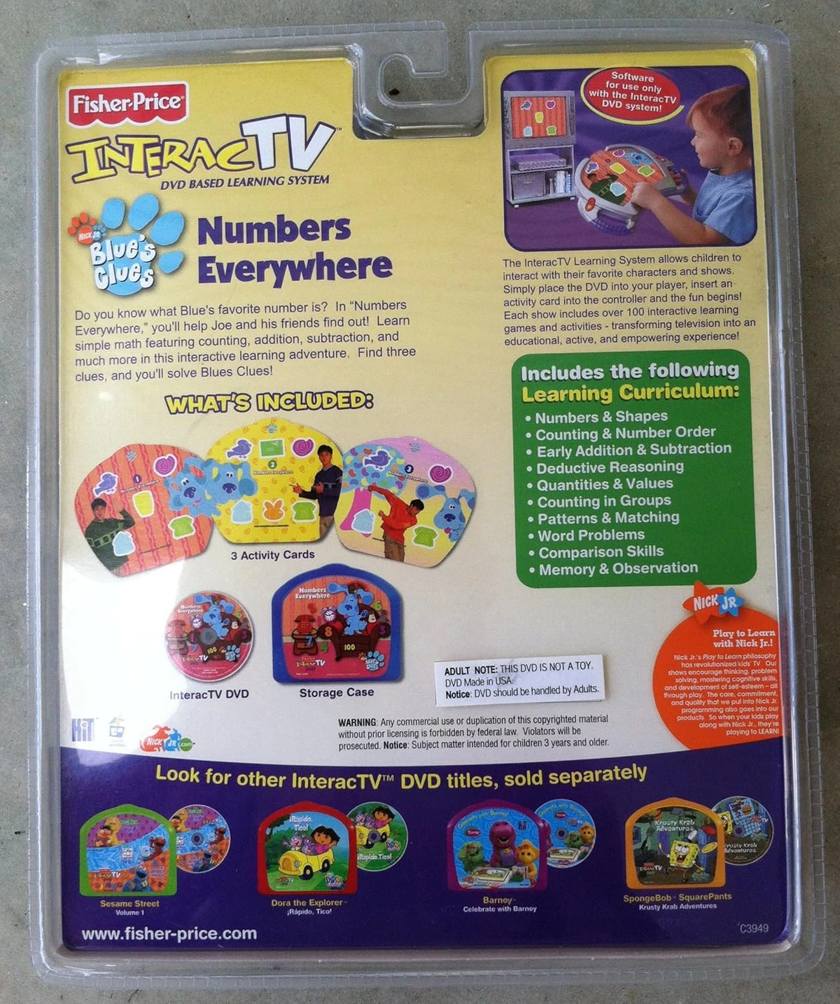 Fisher Price: InteracTV Blue's Clues Numbers Everywhere 2004 DVD ...