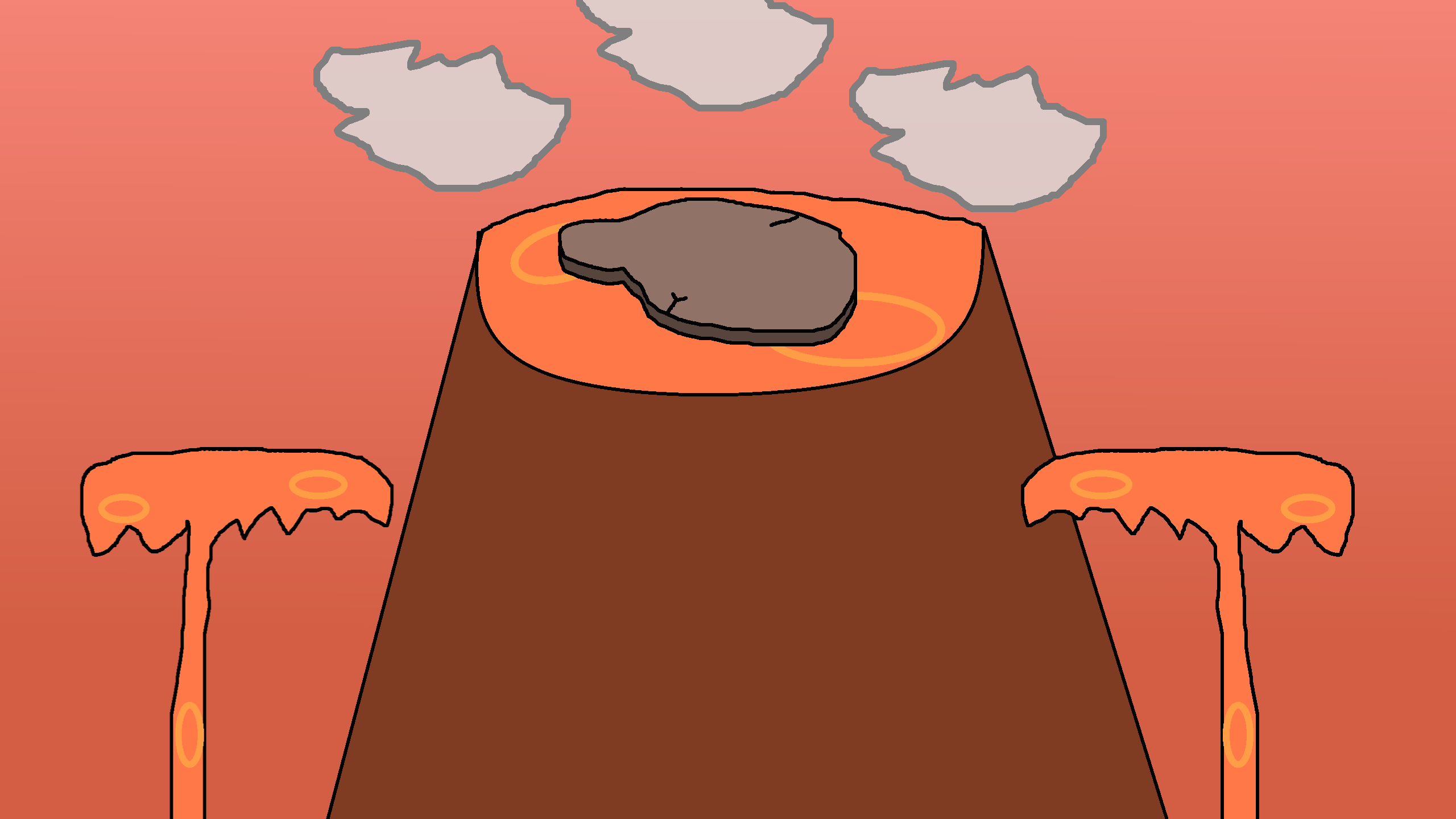Cartoon Volcano With A Face