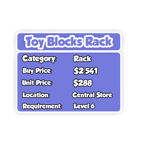 Toy Blocks Rack | My Supermarket Roblox Wiki | Fandom