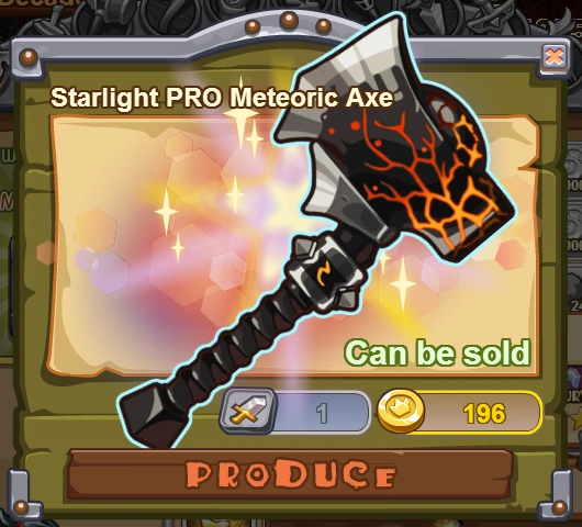 Starlight PRO Meteoric Axe | My Weapon Shop Wiki | Fandom