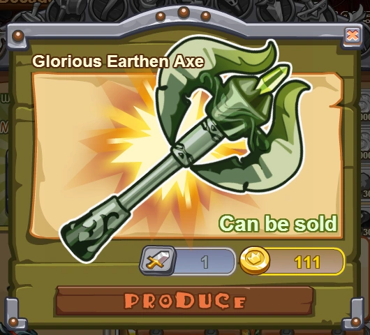 Glorious Earthen Axe | My Weapon Shop Wiki | Fandom