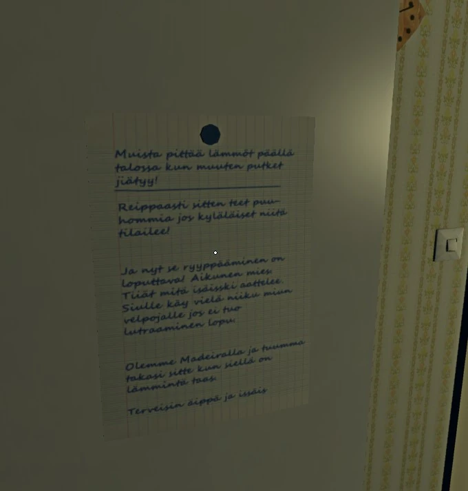 Parents note | My Winter Car Wiki | Fandom