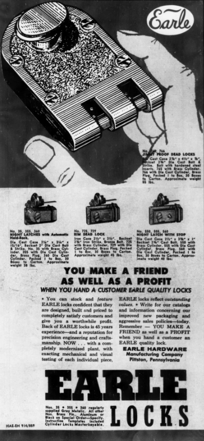 Earle Hardware Manufacturing Company | MyCompanies Wiki | Fandom
