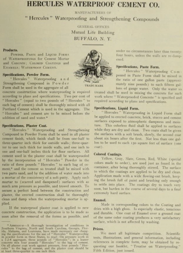 Hercules Waterproof Cement Company | MyCompanies Wiki | Fandom