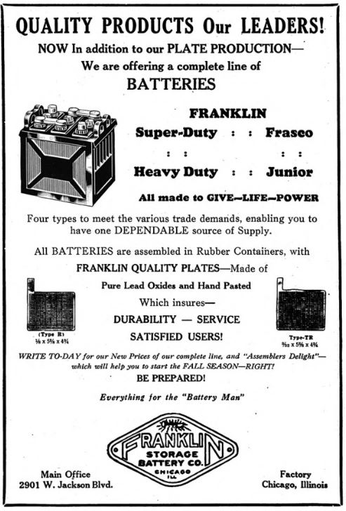 Franklin Storage Battery Company | MyCompanies Wiki | Fandom