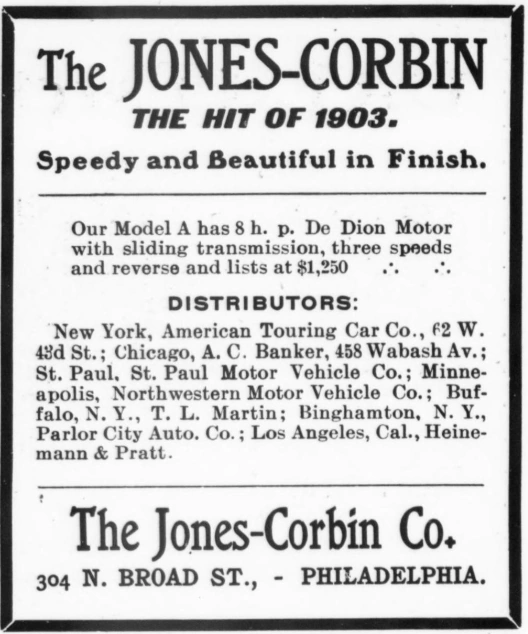 Jones-Corbin Automobile Company | MyCompanies Wiki | Fandom