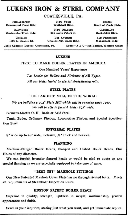 Lukens Iron & Steel Company | MyCompanies Wiki | Fandom