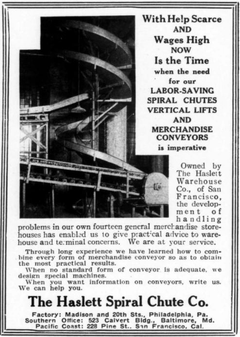 Haslett Spiral Chute Company | MyCompanies Wiki | Fandom