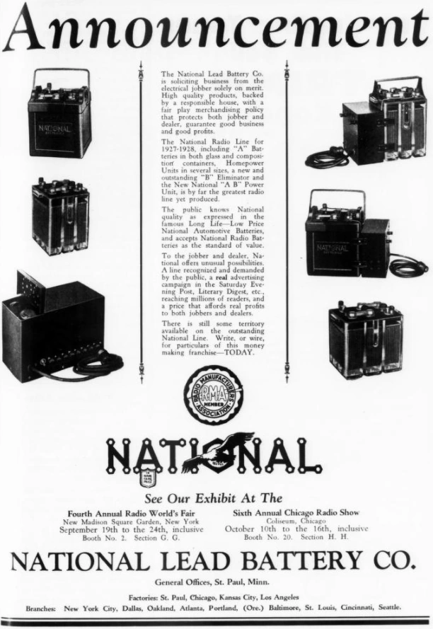 National Lead Battery Company | MyCompanies Wiki | Fandom