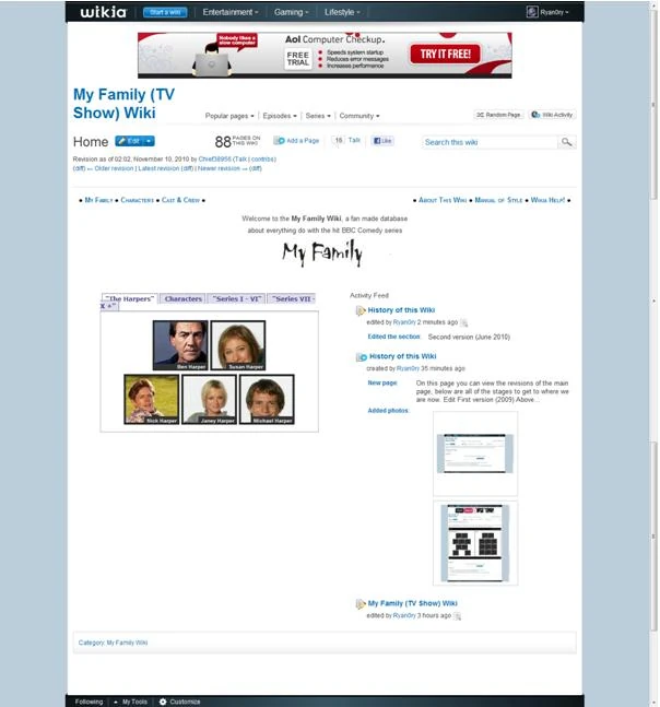 My Family Wiki:History of this Wiki | My Family Wiki | Fandom