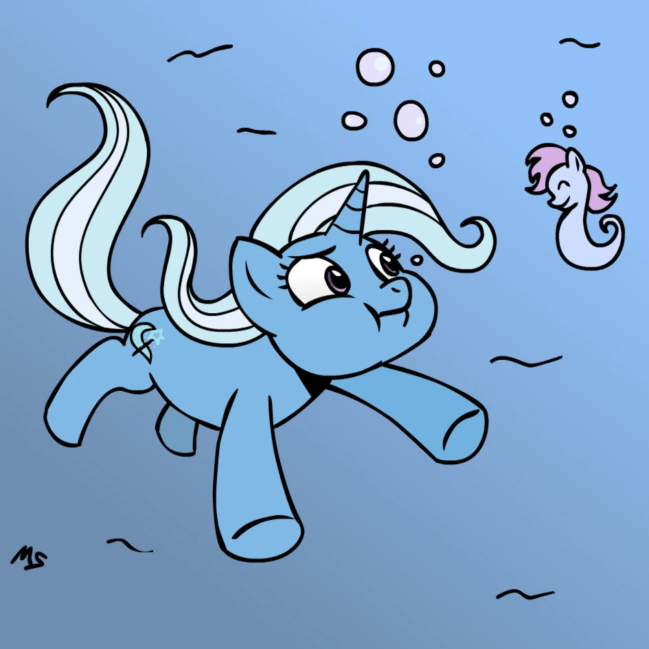 how to draw sea ponies