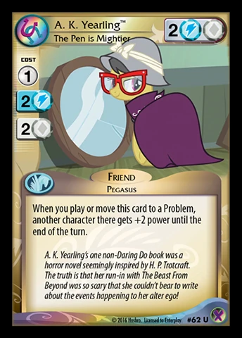 A. K. Yearling, The Pen is Mightier | My Little Pony Collectible Card ...