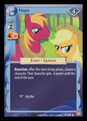 Nope | My Little Pony Collectible Card Game Wiki | Fandom