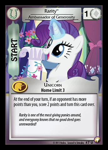 Rarity, Ambassador of Generosity | My Little Pony Collectible Card Game ...