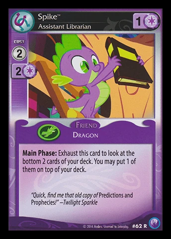 Spike, Assistant Librarian | My Little Pony Collectible Card Game Wiki ...
