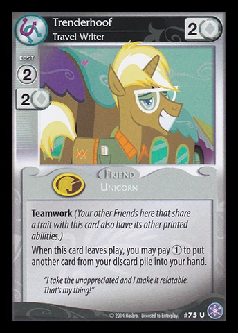 Trenderhoof, Travel Writer | My Little Pony Collectible Card Game Wiki ...