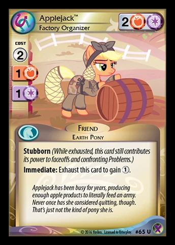 Applejack, Factory Organizer | My Little Pony Collectible Card Game ...