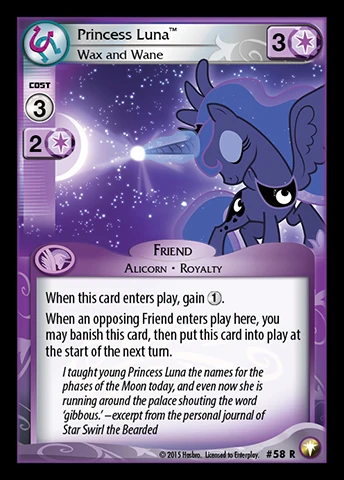 Princess Luna, Wax and Wane | My Little Pony Collectible Card Game Wiki ...