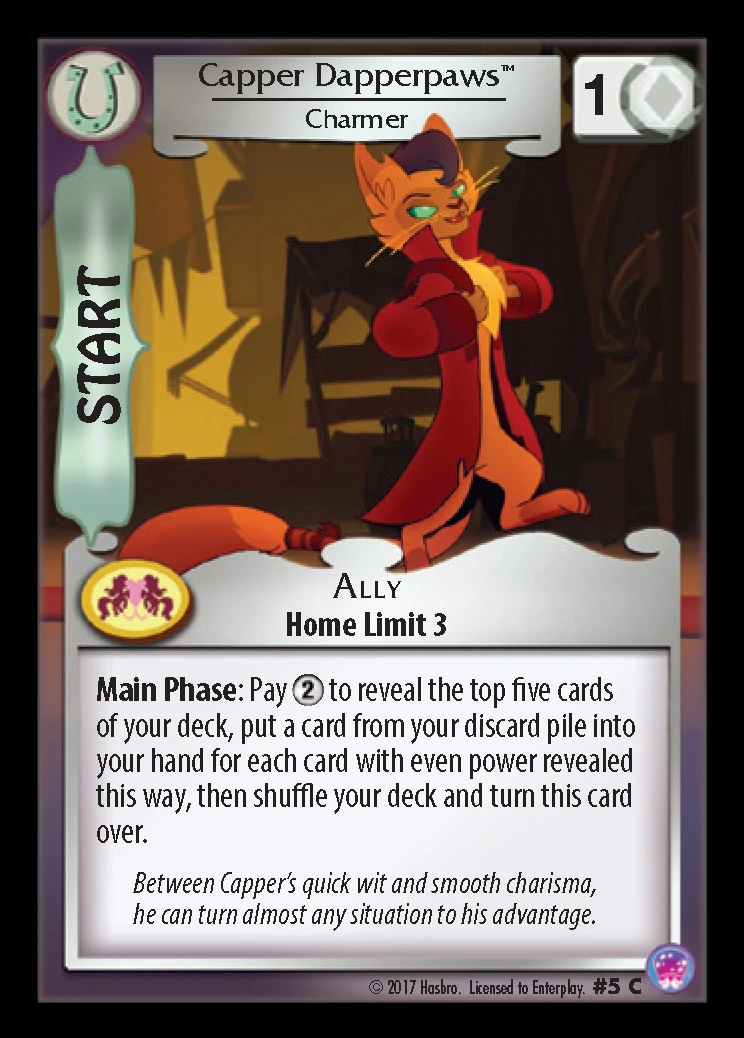 Capper Dapperpaws, Charmer | My Little Pony Collectible Card Game Wiki ...