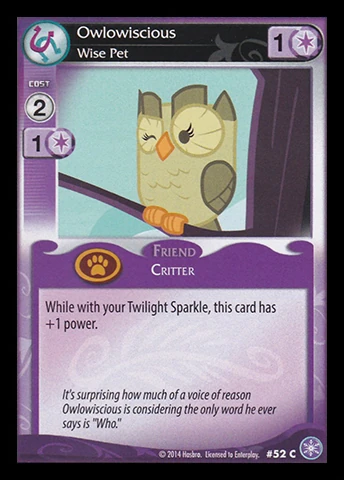 Owlowiscious, Wise Pet | My Little Pony Collectible Card Game Wiki | Fandom