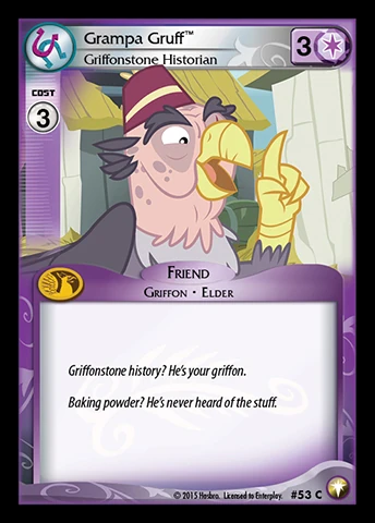Grampa Gruff, Griffonstone Historian | My Little Pony Collectible Card ...