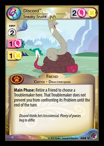 Discord, Sneaky Snake | My Little Pony Collectible Card Game Wiki | Fandom