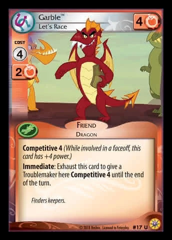 Garble, Let's Race | My Little Pony Collectible Card Game Wiki | Fandom