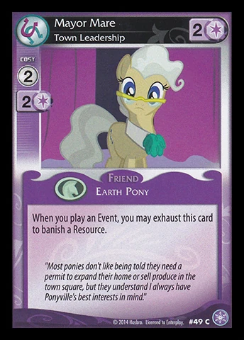 Mayor Mare, Town Leadership | My Little Pony Collectible Card Game Wiki ...